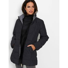 Inspirationen Damen Wendejacke, schwarz-wei&szlig;, Gr. 50, gemustert, unifarben, 100% Polyester, Wattierung:100% Polyester, Jacken