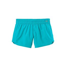 Lascana Damen Badeshorts, blau, Gr. 40, unifarben, Microfaser, Polyester, Badehosen, elastisches B&uuml;ndchen, mit Ges&auml;&szlig;tasche, softe Microfaser-Qualit&auml;t