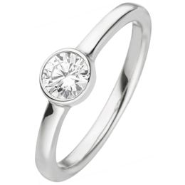 Jobo Damen Fingerring, 52, Silber 925 (Sterlingsilber), silber, Silber 925 (Sterlingsilber), Fingerringe, 925 Silber mit 1 Zirkonia