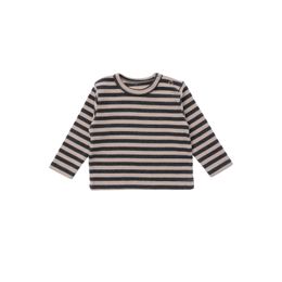 Liliput Jungen Langarmshirt, grau, Gr. 74, gestreift, 75% Baumwolle, 25% Polyester, Shirts, mit praktischen Druckkn&ouml;pfen