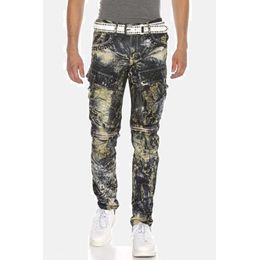 Cipo & Baxx CIPO & BAXX Herren Regular-fit-Jeans "Jeans", schwarz, Basic, Gr. 33, bedruckt, 98% Baumwolle, 2% Elasthan, Jeans, in Regular Fit, CD-494