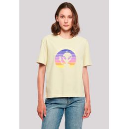 F4NT4STIC Damen T-Shirt "Alien Peace Sunset", gelb, Gr. XS, Obermaterial: 100% Baumwolle, Shirts, Premium Qualit&auml;t