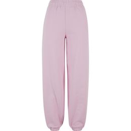 Jogginghose Urban Classics "Urban Classics Ladies Fluffy Sweatpants", Damen, Gr. L, US-Gr&ouml;&szlig;en, softpink, 70% Baumwolle, 30% Polyester, unifarben, loose fit, Hosen Jogginghose