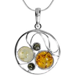 OSTSEE-SCHMUCK Damen Kette mit Anh&auml;nger "- Smilla - Silber 925/000 - Bernstein", 42, Silber 925 (Sterlingsilber), silber, Silber 925