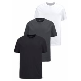 MAN'S WORLD MAN'S WORLD Herren T-Shirt, schwarz-wei&szlig;, Basic, Gr. 56, unifarben, Single Jersey, Obermaterial: 100% Baumwolle, Shirts, Kurzarm, normale Passform,