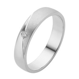 Firetti Damen Trauring "Schmuck Geschenk Gold 375 Hochzeit Ehering Trauring "LIEBE"", 16,5, 0,03 SI = kleine Einschl&uuml;sse mit Brillant, Wei&szlig;gold 375,