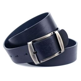 Anthoni Crown Damen Lederg&uuml;rtel, blau, Gr. 110, unifarben, Leder, G&uuml;rtel, Vollleder, Schnalle geb&uuml;rstet, leicht genarbt