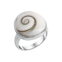 Vivance Damen Fingerring "925/- Sterling Silber rhodiniert mit Muschel wei&szlig;", 052 (16,6), Silber 925 (Sterlingsilber), wei&szlig;, Silber 925