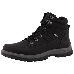Romika Herren Winterboots, Gr. 40, schwarz, Lederimitat, Textil, unifarben, Schuhe, Winterstiefelette, Outdoorschuh, Schn&uuml;rboots mit