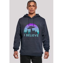 F4NT4STIC Herren Kapuzenpullover "I BELIEVE UFO Alien Raumschiff Retro", blau, Gr. XXL, Obermaterial: 65% Baumwolle, 35% Polyester, Pullover, Premium