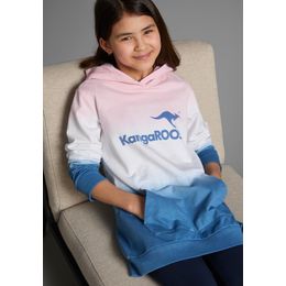 Kangaroos M&auml;dchen Kapuzensweatshirt "Longsweatshirt mit Farbverlauf", rosa, Gr. 128, bedruckt, mehrfarbig, Sweatware, Obermaterial: 100% Baumwolle,
