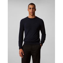 Calvin Klein Herren Strickpullover "LS SUPIMA COTTON CREW 14GG", blau, Gr. XL, unifarben, Strick, Obermaterial: 100% Baumwolle, Pullover, Mit