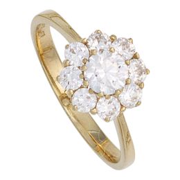 Jobo Damen Goldring, 54, Gelbgold 375, gelb, Gelbgold 375, Fingerringe, 375 Gold mit Zirkonia