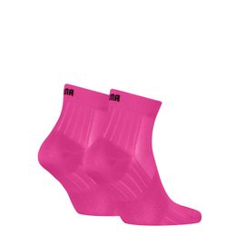 Puma Herren Kurzsocken "Puma UNISEX SPORT LIGHT QUARTER 2P", Gr. 35, pink, Materialmix, Socken, mit verst&auml;rktem Fersen- und Zehenbreich
