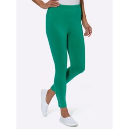 Classic Basics Damen Leggings, gr&uuml;n, Gr. 38, unifarben, 95% Baumwolle, 5% Elasthan, Hosen