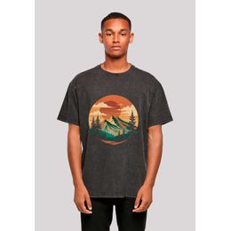 F4NT4STIC Herren T-Shirt "Sonnenuntergang Berglandschaft", schwarz, Gr. XXL, Obermaterial: 100% Baumwolle, Shirts, Premium Qualit&auml;t