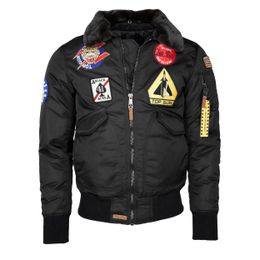 Top Gun Herren Bomberjacke "TG20202013", schwarz, Gr. M, Obermaterial: 100% Nylon; Lining: 100% Polyester; Strick: 100% Polyester; Filling: 100%