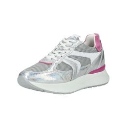 Nero Giardini Damen Plateausneaker "Nero Giardini Sneaker Lederimitat/Textil", Gr. 38silber, Lederimitat, Textil, Schuhe