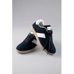 ANISTON SHOES Damen Sneaker, Gr. 37, blau, Lederimitat, Basic, Schuhe, Freizeitschuh, Halbschuh, Schn&uuml;rschuh im Retro-Look