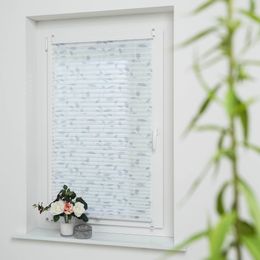 Plissee Liedeco, B:55cm H:130cm, grau, Obermaterial: 95% Polyester, 5% sonstige Fasern, Plissees, "Bl&auml;tter grau"