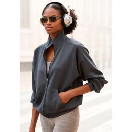 Damen Sweatjacke, Copenhagen Studios, Gr. 44, grau, Sweatware, Obermaterial: 54% Modal, 40% Polyester, 6% Elasthan, unifarben, Sweatjacken, aus
