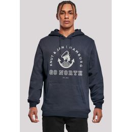 F4NT4STIC Herren Kapuzenpullover "Go North Logo", blau, Gr. XS, Obermaterial: 65% Baumwolle, 35% Polyester, Pullover, Print