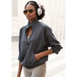 Damen Sweatjacke, Copenhagen Studios, Gr. 40, grau, Sweatware, Obermaterial: 54% Modal, 40% Polyester, 6% Elasthan, unifarben, Sweatjacken, aus