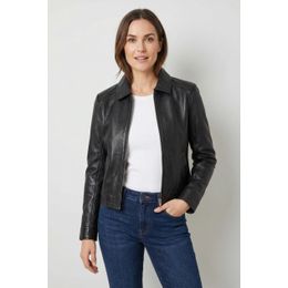 Mauritius Damen Lederjacke "MWZimonna OT", schwarz, Gr. L, unifarben, Obermaterial: 100% Schafsleder. Futter: 100% Baumwolle, Jacken, mit Umlegekragen