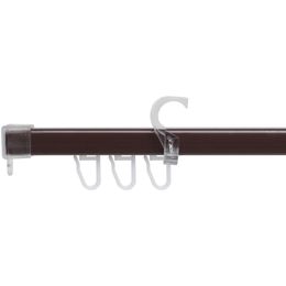 U-Schiene Liedeco, B:1,95cm L:130cm T:1,6cm, braun, Metall, Gardinenstangen, "U-STORELAU01GS"