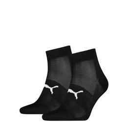 Kurzsocken Puma "Puma UNISEX SPORT LIGHT QUARTER 2P", Damen, Gr. 35-38, schwarz, Materialmix, normal, Socken, mit verst&auml;rktem Fersen- und Zehenbreich