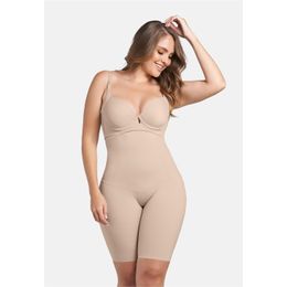 LEONISA Damen Miederhose, Gr. XL, beige, 65% Polyamid, 34% Elasthan, 1% Silikon, Unterhosen, mit extra hohem Schnitt