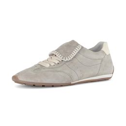 Gabor Damen Sneaker, Gr. 38gr&uuml;n, vanille, Nappaleder, Ziegenveloursleder, Schuhe, Freizeitschuh, Halbschuh, Schn&uuml;rer mit Ziern&auml;hten und Kontrastbesatz