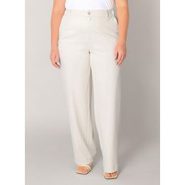 Damen Stoffhose "Yorinthe"sand, Gr. 50, Base Level Curvy, unifarben, Web, Obermaterial: 82% Baumwolle, 14% Polyester, 4% Elasthan, Hosen, mit
