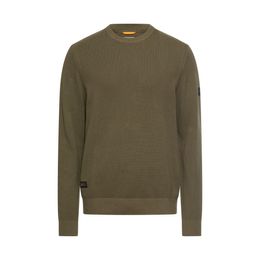 Camel Active Herren Strickpullover, gr&uuml;n, Gr. L, unifarben, Strick, Obermaterial: 100% Baumwolle, Pullover, unifarben und aus reiner Baumwolle