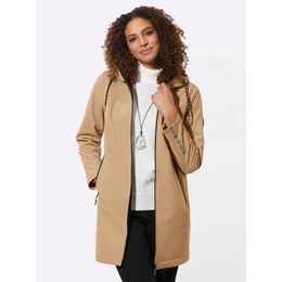 Casual Looks Damen Softshelljacke, braun, Gr. 54, unifarben, 94% Polyester, 6% Elasthan, Besatz:100% Polyester, Jacken