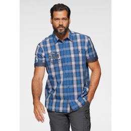 MAN'S WORLD MAN'S WORLD Herren Kurzarmhemd, wei&szlig;, Gr. XXXL, kariert, Obermaterial: 100% Baumwolle, Hemden, mit Print und Stickerei