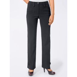 Damen Webhose, schwarz, Gr. 19, unifarben, 83% Polyester, 13% Viskose, 4% Elasthan, Hosen