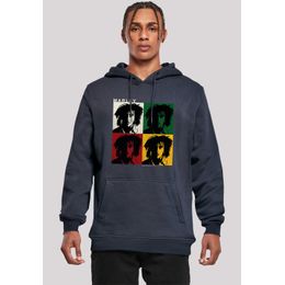 F4NT4STIC Herren Kapuzenpullover "Bob Marley Reggae Music Colour Blocks", blau, Gr. M, Obermaterial: 65% Baumwolle, 35% Polyester, Pullover, Premium