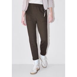 Damen Stoffhoseplummy braun, Gr. 38, STREET ONE STUDIO, unifarben, Stoff, 68% Polyester, 28% Viskose, 4% Elasthan, Hosen, im Loose Fit