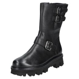 Paul Green Damen Bikerboots "Paul Green Stiefelette Glattleder", Gr. 37,5, schwarz, Glattleder, Schuhe
