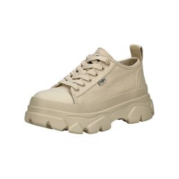 Buffalo Damen Sneaker "Buffalo Sneaker Lederimitat/Textil", Gr. 39, beige, Lederimitat, Textil, Schuhe