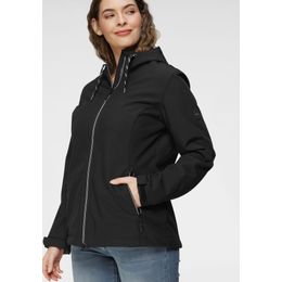Polarino Damen Softshelljacke, schwarz, Gr. 44, unifarben, Softshell, Obermaterial: 94% Polyester, 6% Elasthan. Futter: 100% Polyester. Innenseite: