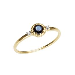 Firetti Damen Goldring "Schmuck Geschenk Gold 333 Damenring Goldring Edelstein Farbstein", 18, 0,02 P2 = erkennbare Einschl&uuml;sse, Diamanten Gelbgold