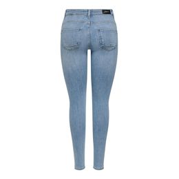 Only Damen Skinny-fit-Jeans "ONLPOWER LIFE MID PUSH", blau, Gr. XL, Abriebeffekte, Destroyed-Effekte, Denim/Jeans, Obermaterial: 92% Baumwolle, 6%