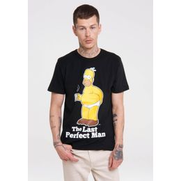 logoshirt Herren T-Shirt "The Simpsons", schwarz, Gr. S, bedruckt, 100% Baumwolle, Shirts, mit lizenziertem Originaldesign