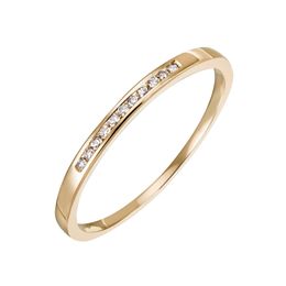 Firetti Damen Diamantring "Schmuck Geschenk Gold 585 Damenring Verlobungsring Goldring Memoire", 56, 0,05 SI = kleine Einschl&uuml;sse, Diamanten Gelbgold