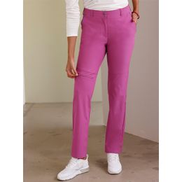 Damen Stretch-Hose, lila, Gr. 28, unifarben, 93% Polyester, 7% Elasthan, Hosen