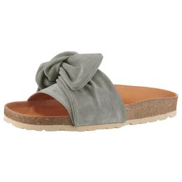 VERBENAS Damen Pantolette "Roxy Roda", Gr. 39, grau, Veloursleder, Schuhe, Sommerschuh, Flat, Pool Slides mit modischer Schlaufe