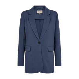 Freequent Damen Jackenblazer "FQNANNI", blau, Gr. M, unifarben, Web, Obermaterial: 73% Polyester, 24% Viskose, 3% Elasthan, Blazer, mit