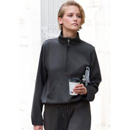 Damen Langarmshirt, Copenhagen Studios, Gr. 40, grau, Sweatware, Obermaterial: 54% Modal, 40% Polyester, 6% Elasthan, unifarben, Shirts, aus
